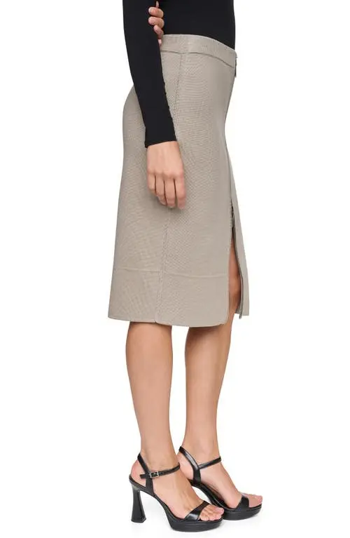 Dkny Zip Front Sweater Skirt - Putty