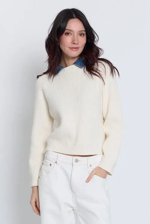 Central Park West Nash Denim Collar Sweater