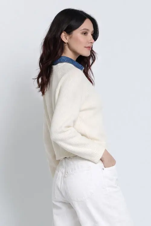 Central Park West Nash Denim Collar Sweater