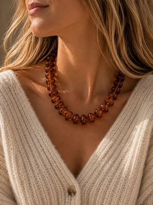 ERIN MCDERMOTT JEWELRY Amber Resin Beaded Necklace