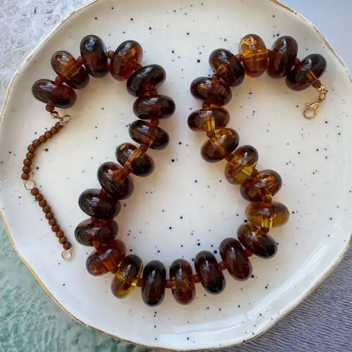 ERIN MCDERMOTT JEWELRY Amber Resin Beaded Necklace