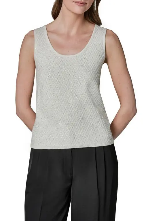 Donna Karan New York Novelty Sequin Scoop Neck Cotton Blend Camisole
