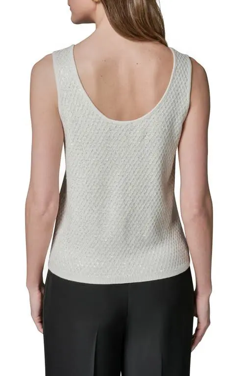 Donna Karan New York Novelty Sequin Scoop Neck Cotton Blend Camisole