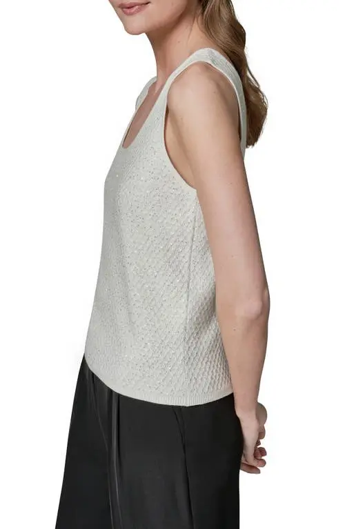 Donna Karan New York Novelty Sequin Scoop Neck Cotton Blend Camisole