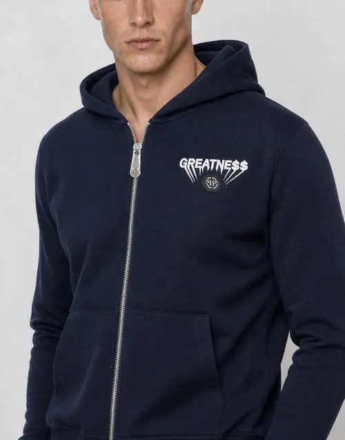 Philipp Plein Fleece Zip Hoodie Greatness