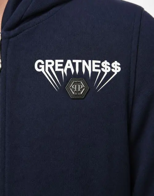 Philipp Plein Fleece Zip Hoodie Greatness