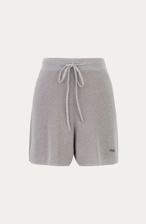 JUANA Noa Open Knit Shorts - Light Gray