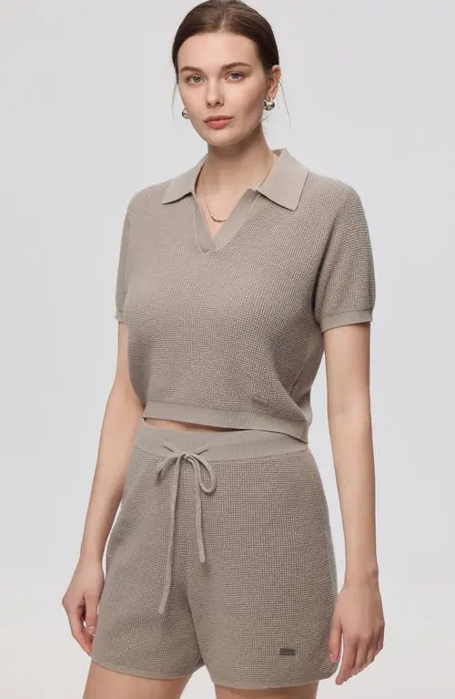 JUANA Noa Open Knit Shorts - Light Gray