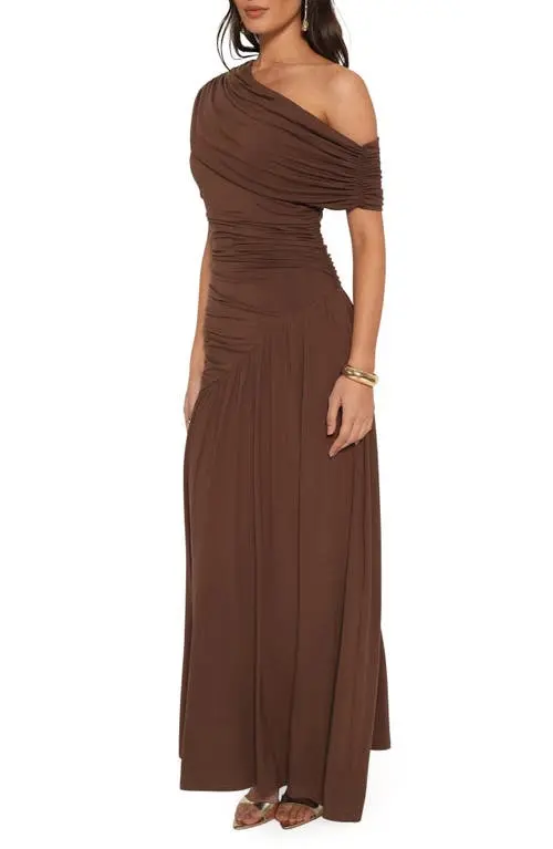 PETAL & PUP Sharmay Off The Shoulder Maxi Dress
