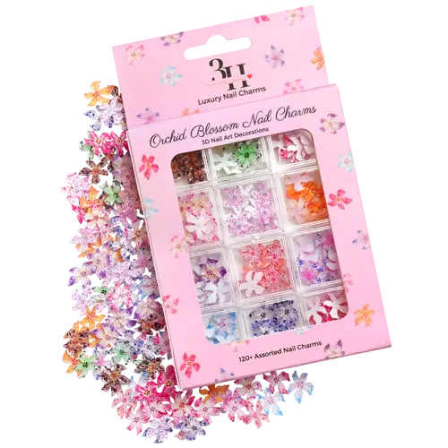 3H NAILS Orchid Blossom120+ Assorted Nail Charms