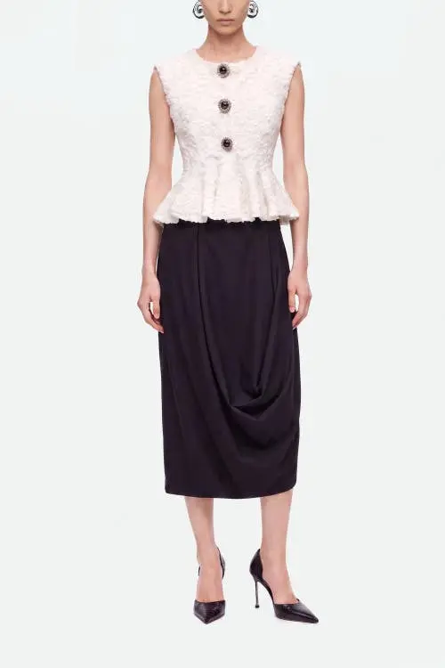 NOCTURNE Accessory Detail Crew Neck Knit Top