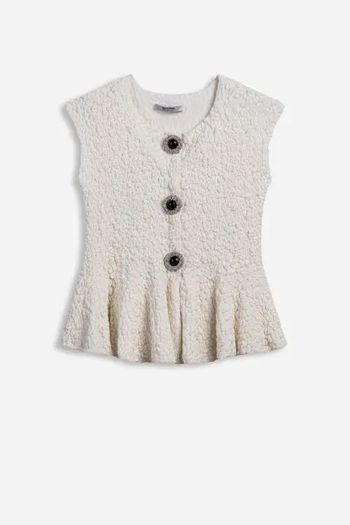 NOCTURNE Accessory Detail Crew Neck Knit Top