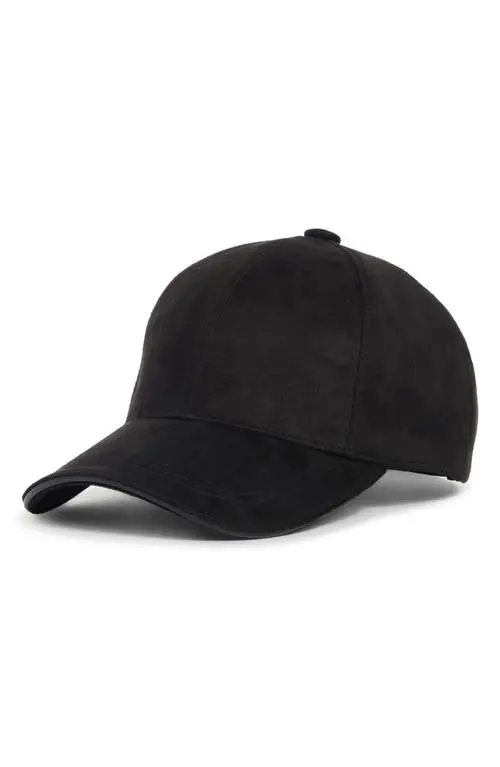Nordstrom Faux Suede Adjustable Baseball Cap - Black
