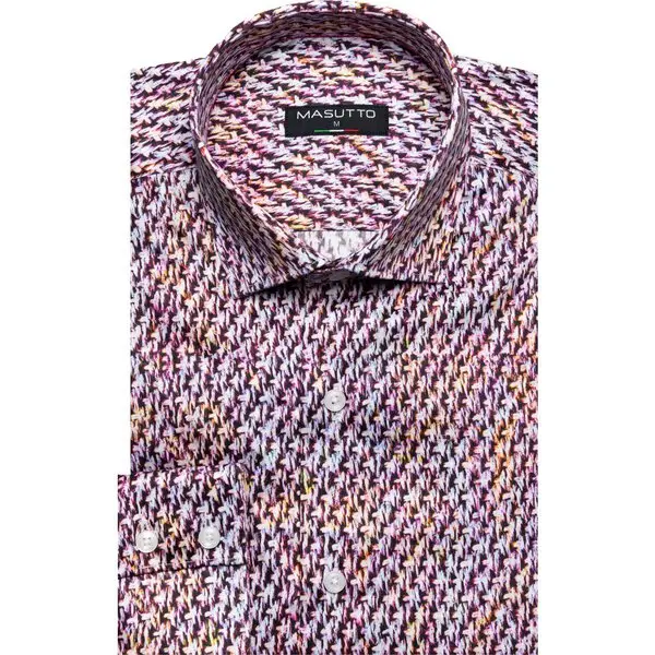 MASUTTO Ochs Print Button-up Long Sleeve Shirt
