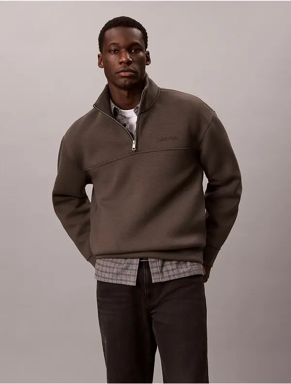 Calvin Klein Spacer Quarter Zip Sweatshirt - Beluga