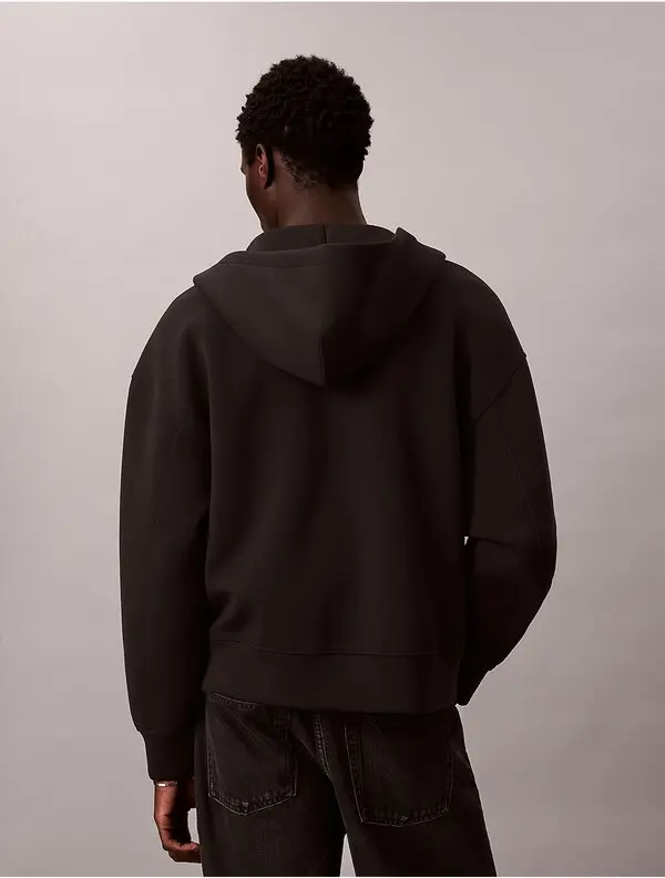 Calvin Klein Cotton Spacer Full Zip Hoodie - Black