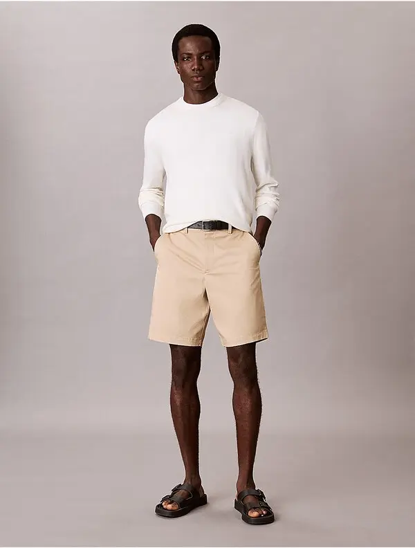 Calvin Klein Cotton Flex Straight 9" Shorts - Travertine