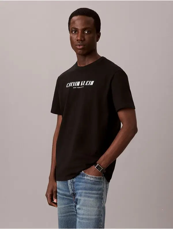 Calvin Klein Slanted Calvin Logo Graphic Tee
