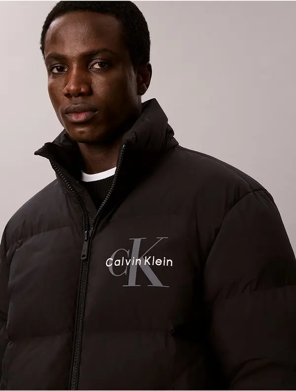 Calvin Klein Nylon Monologo Down Puffer Jacket