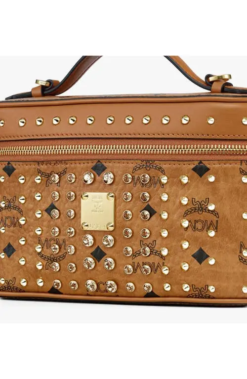 Mcm Small Rockstar Vanity Case In Gold Crystal Visetos
