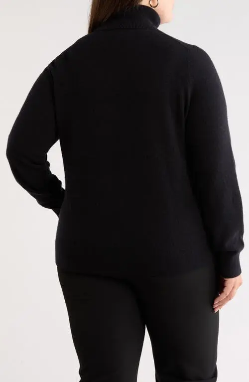 Nordstrom Classic Cashmere Turtleneck Sweater - Black Rock