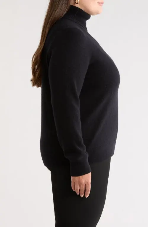 Nordstrom Classic Cashmere Turtleneck Sweater - Black Rock