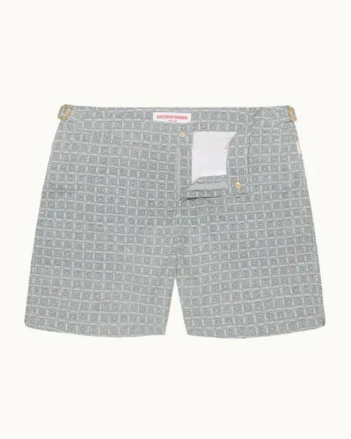 Orlebar Brown Bulldog Exclusive-print Mid-length Swim Shorts - Latte
