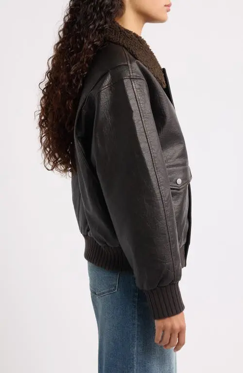 BDG URBAN OUTFITTERS Brooklyn Faux Leather Aviator Jacket