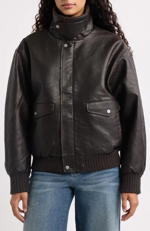 BDG URBAN OUTFITTERS Brooklyn Faux Leather Aviator Jacket