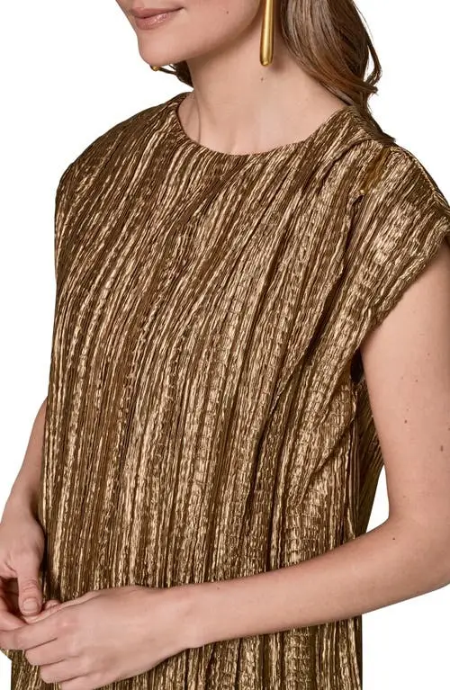 Donna Karan New York Pleated Metallic Top