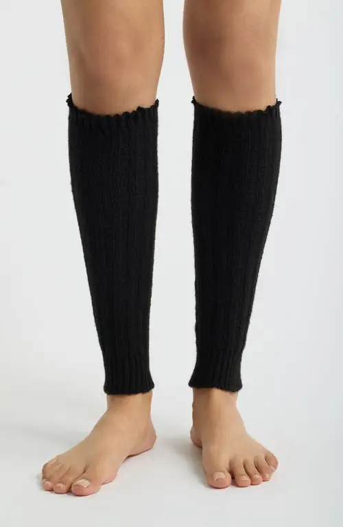 Hue Rib Leg Warmers - Black