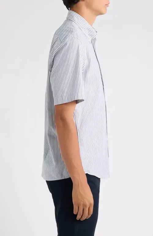 BOSS Liam Regular Fit Pinstripe Short Sleeve Button-down Shirt