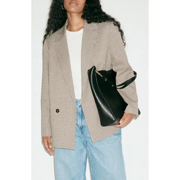 Mango Charlott Micro Houndstooth Check Blazer