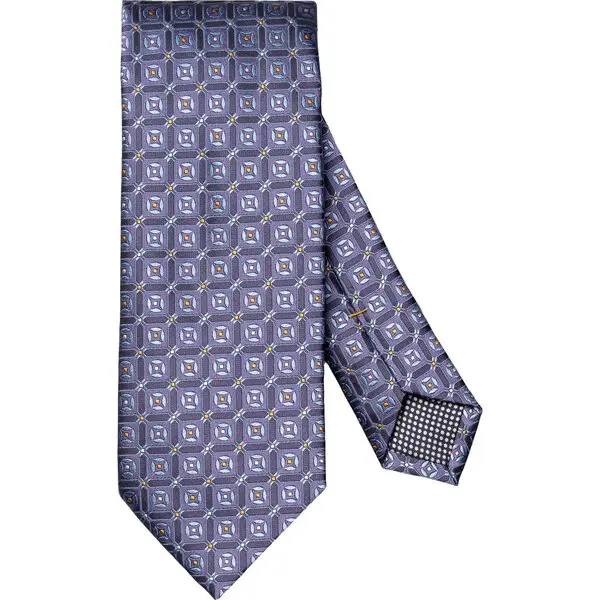 Eton Geometric Woven Silk Tie - Medium Purple
