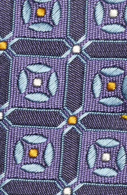Eton Geometric Woven Silk Tie - Medium Purple