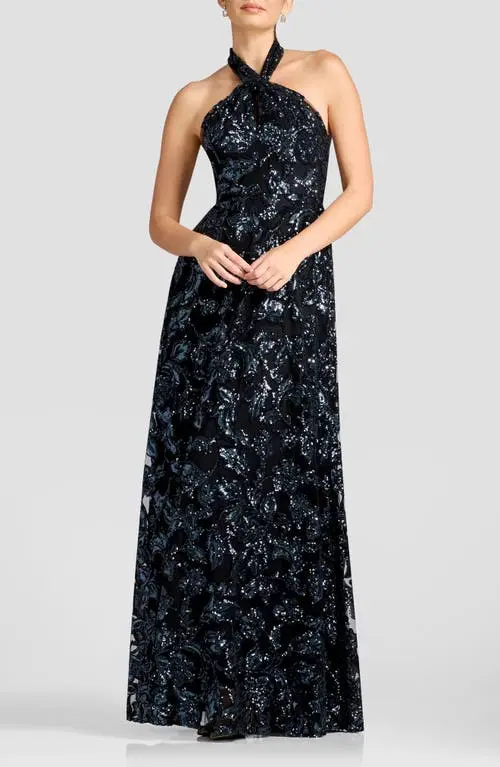 Dress The Population Manon Sequin Halter Gown