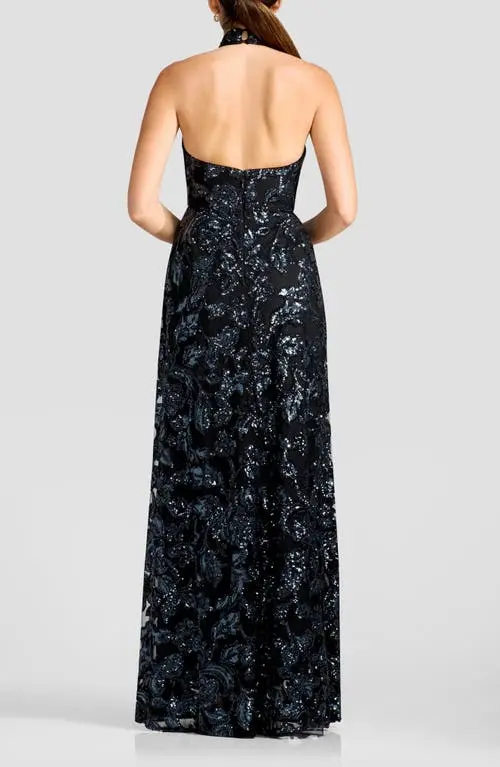 Dress The Population Manon Sequin Halter Gown