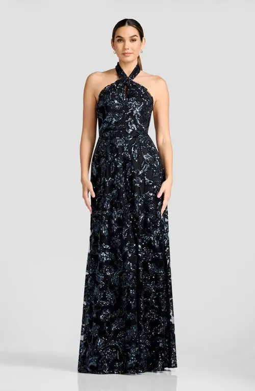 Dress The Population Manon Sequin Halter Gown