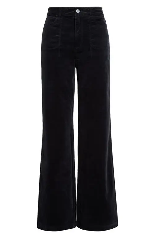 Paige Anessa Utility Pocket High Waist Wide Leg Jeans - Navy