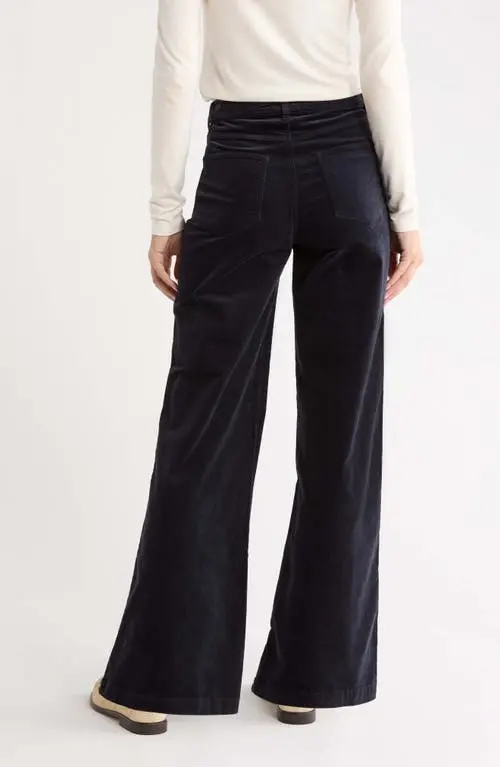 Paige Anessa Utility Pocket High Waist Wide Leg Jeans - Navy