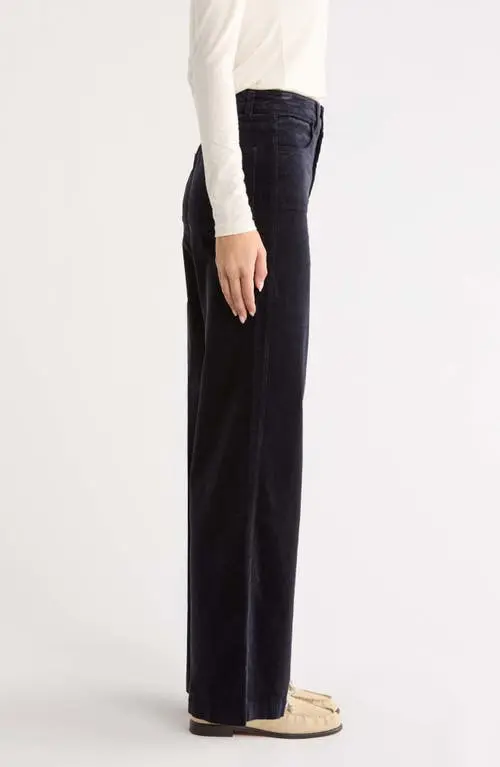 Paige Anessa Utility Pocket High Waist Wide Leg Jeans - Navy