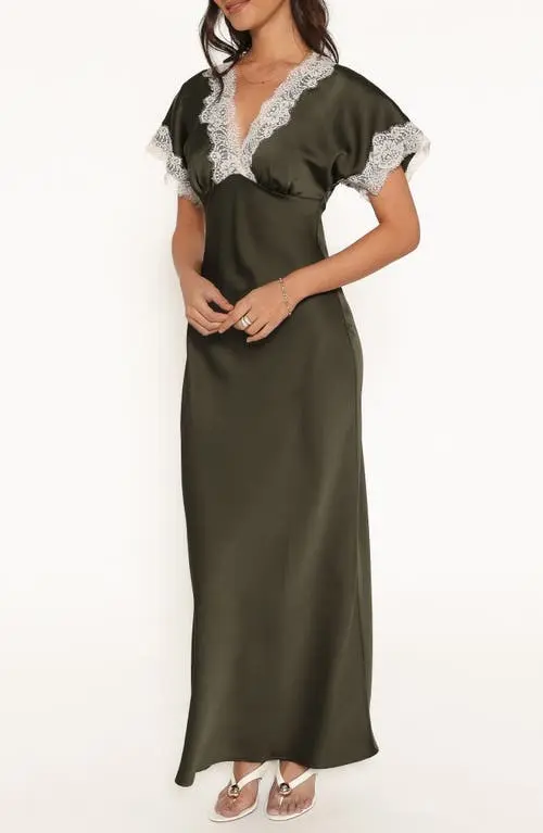 PETAL & PUP Elston Lace Trim Maxi Dress