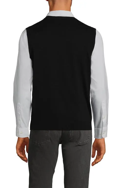 LANDS' END Fine Gauge Cotton Vest - Black