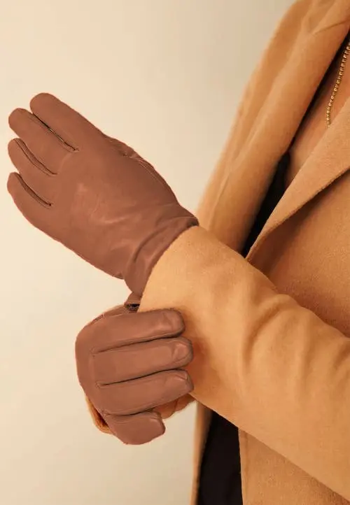 KESSLER Premium Lamb Leather Touchscreen Gloves With Cashmere Lining - Manchu