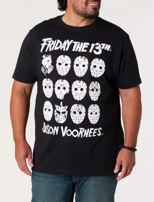 TRUE NATION BY DXL Big & Tall Friday The 13th Graphic Tee - Black