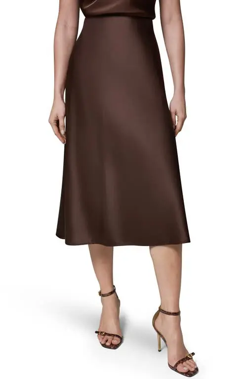 Donna Karan New York Bias Cut Satin Midi Skirt