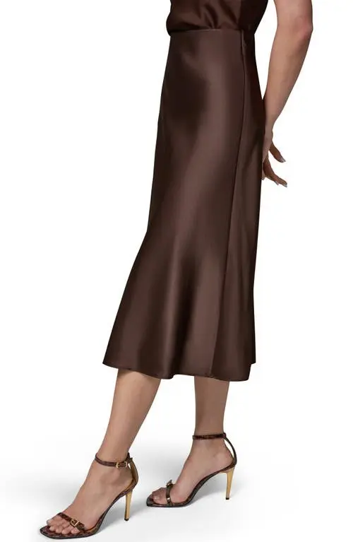 Donna Karan New York Bias Cut Satin Midi Skirt