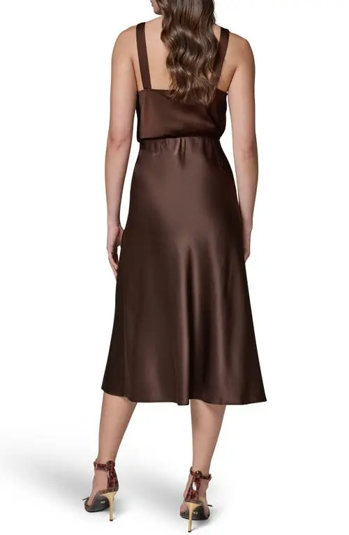 Donna Karan New York Bias Cut Satin Midi Skirt