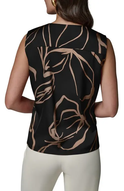 Donna Karan New York Faux Wrap Top - Blk/fawn