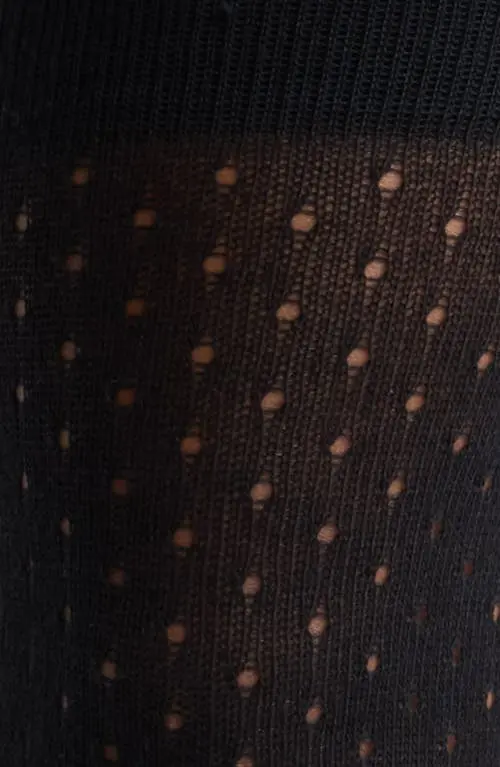Hue Pointelle Over The Knee Socks - Black